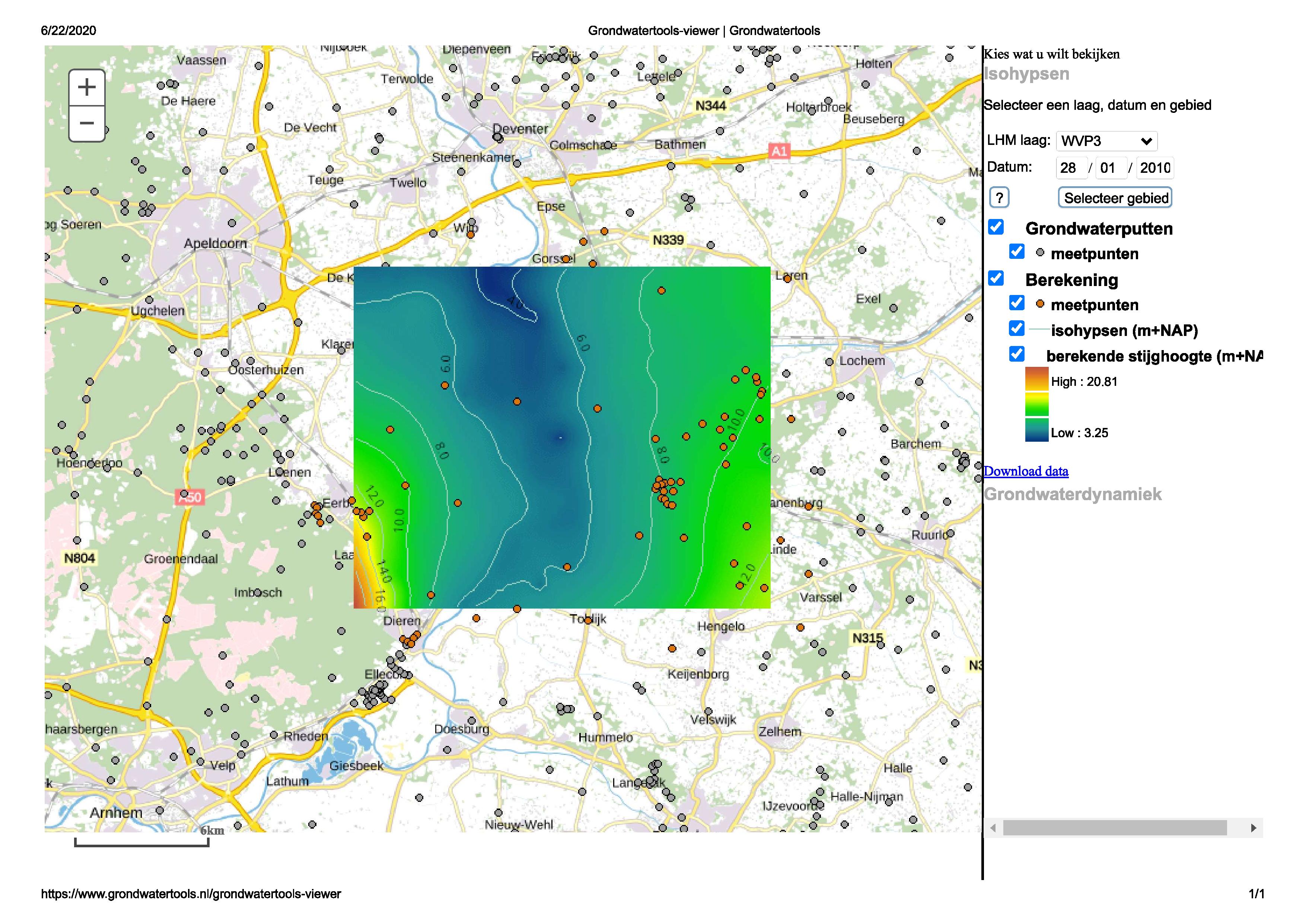 Isohypsen | Grondwatertools